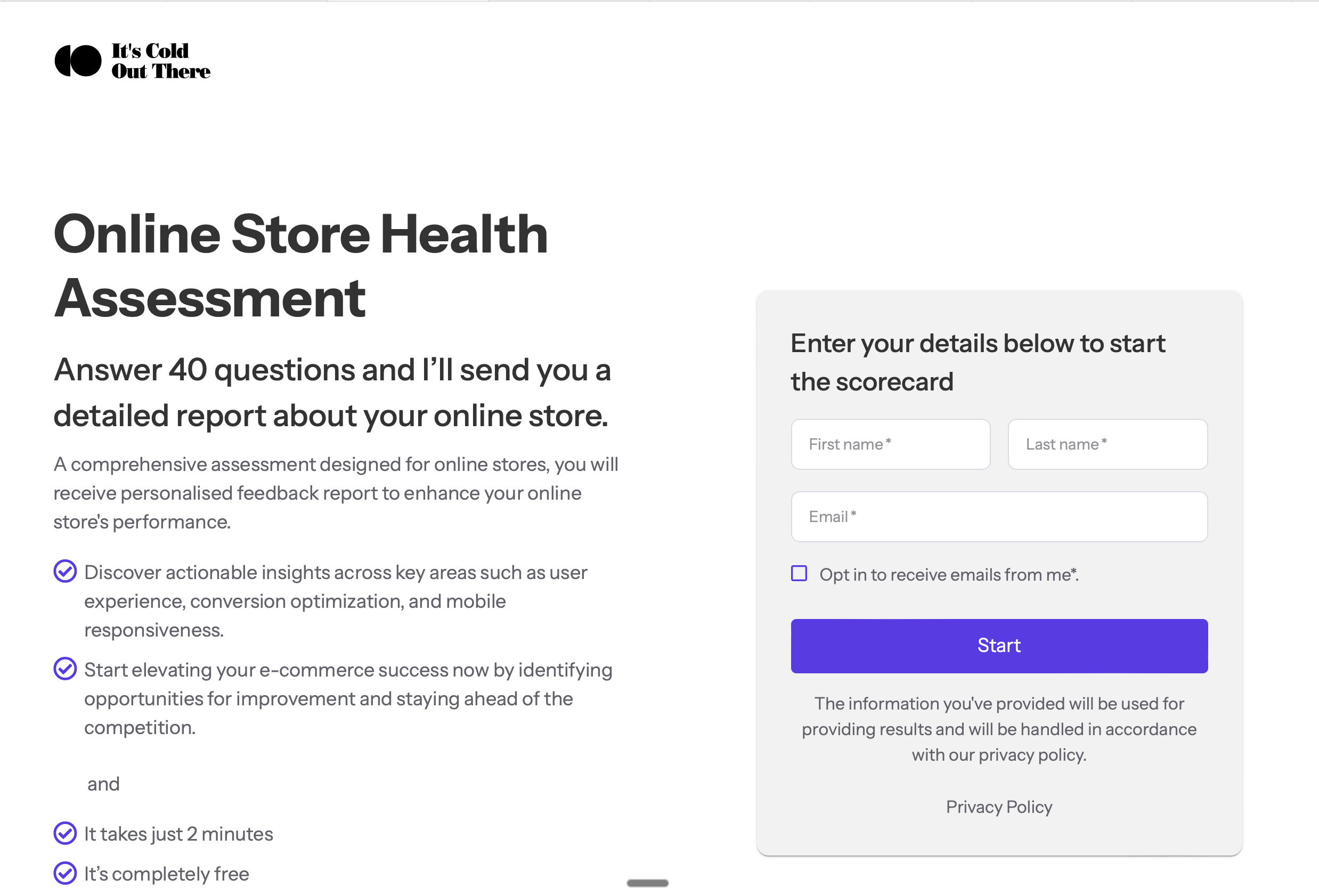 Online Store Health Check