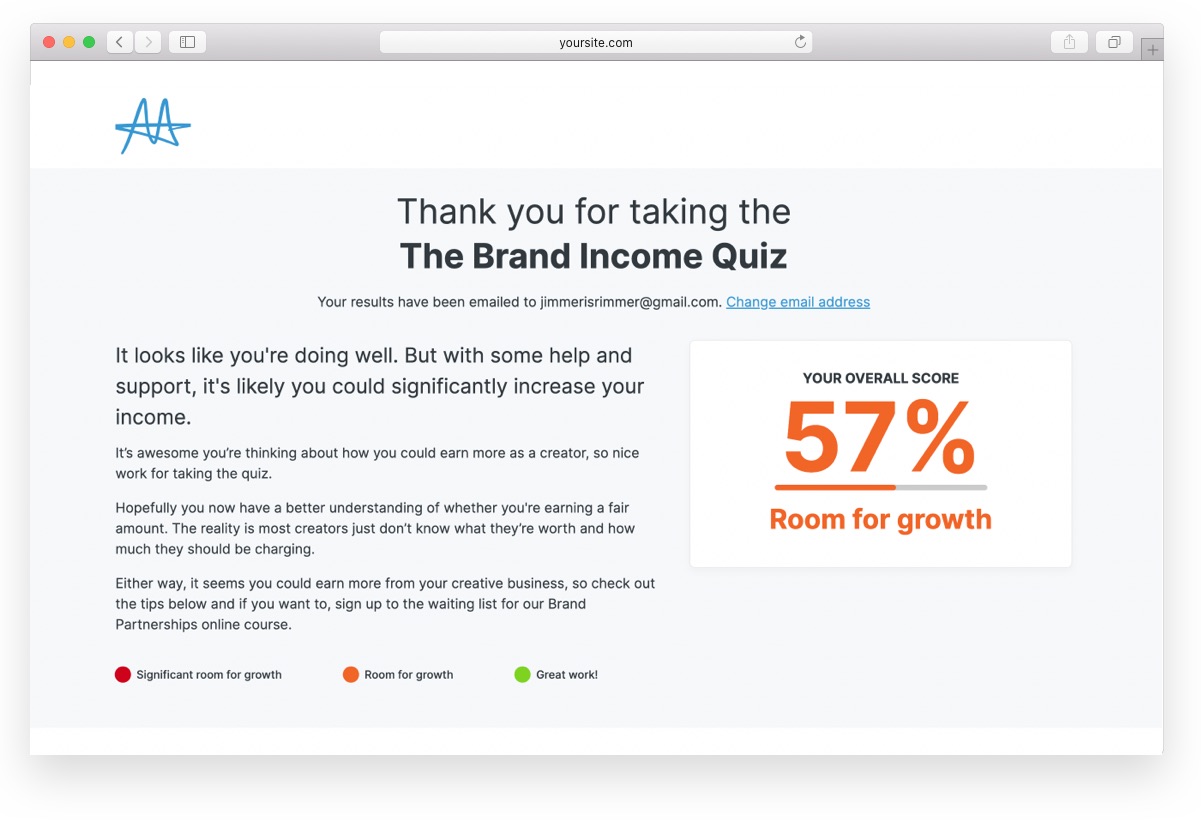 Ali Abdaal using scorecard marketing to engage his audience - ScoreApp